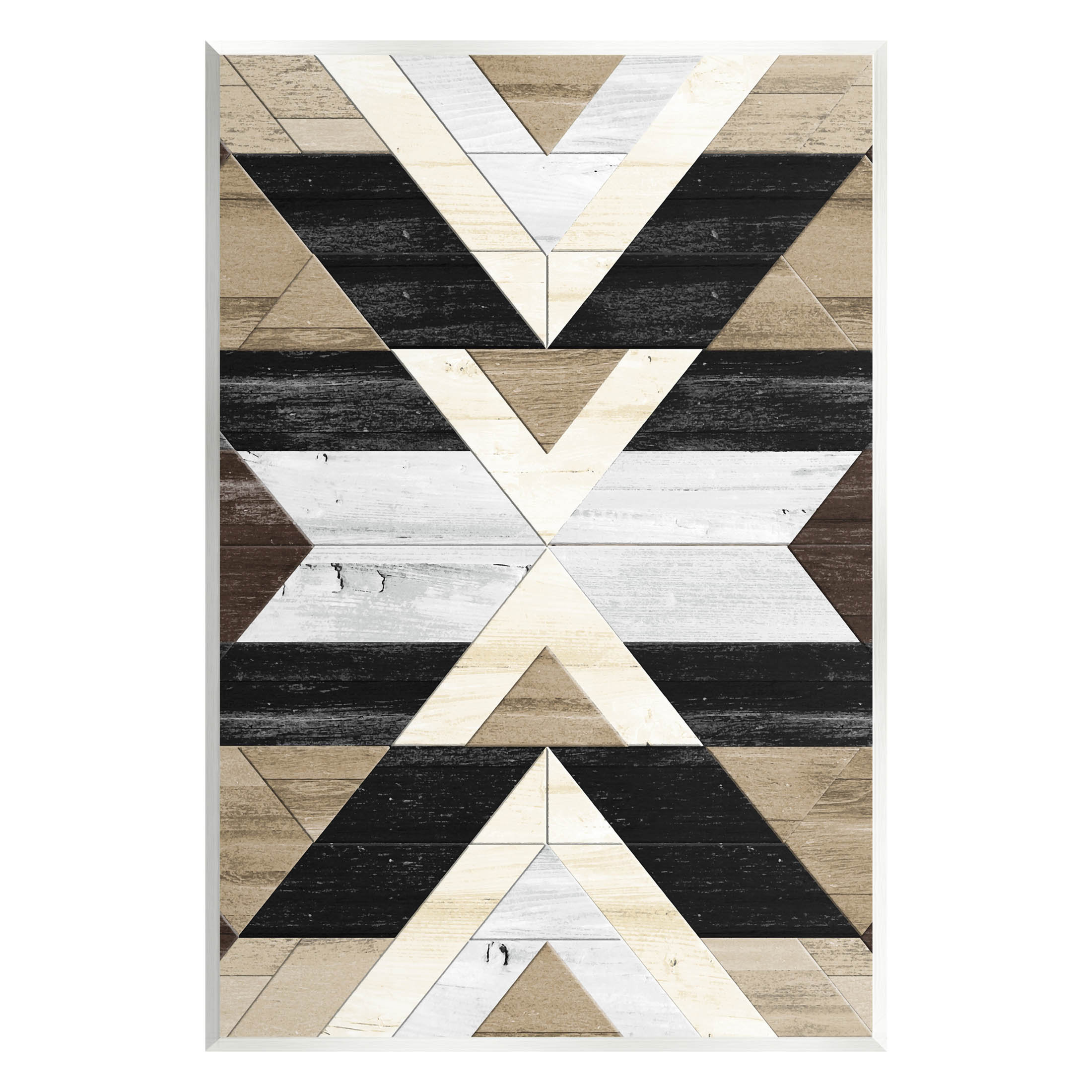 Stupell Industries Rustic Linear Aztec Shapes by - Graphic Art | Wayfair