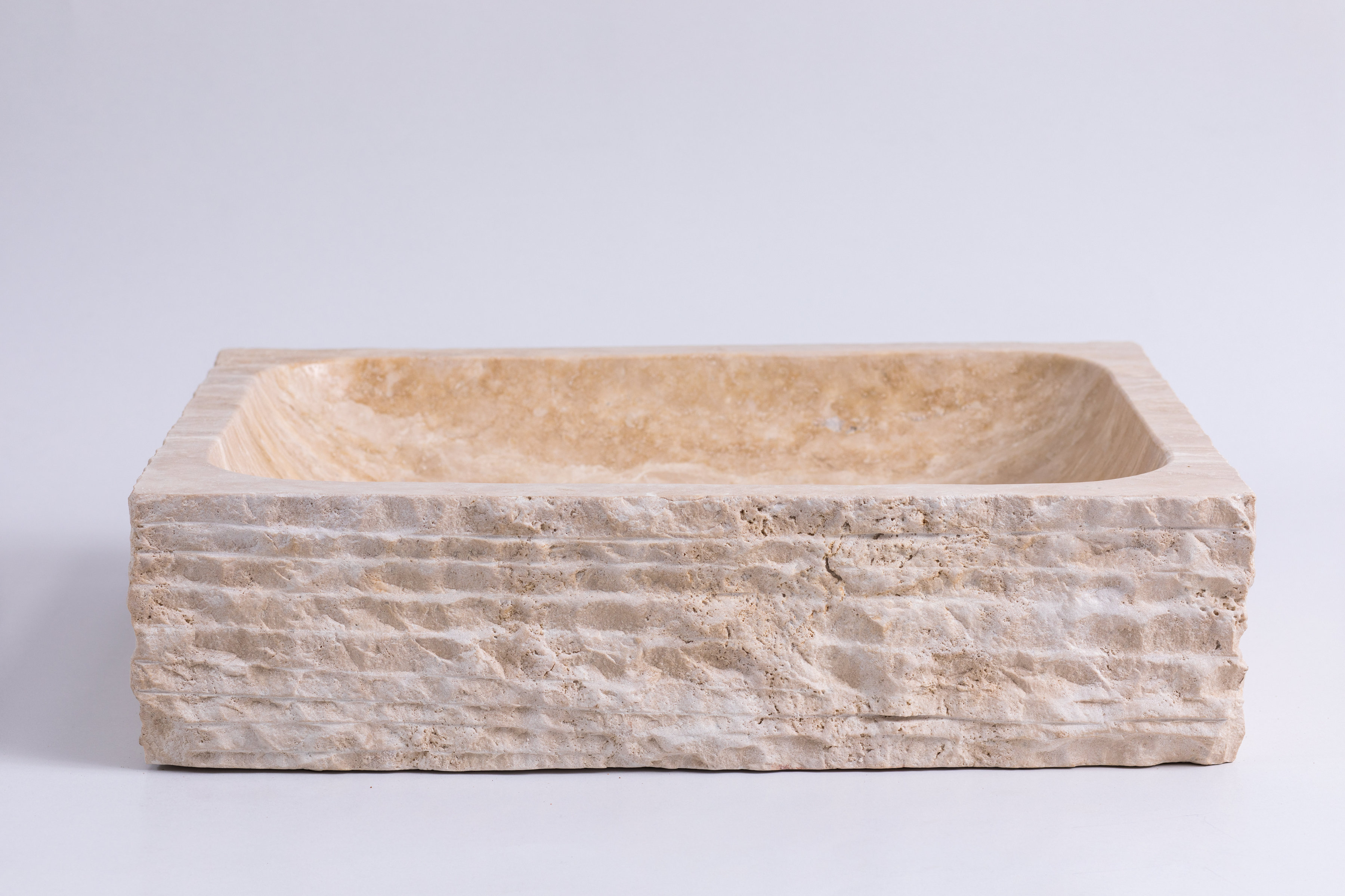 Laguna Marble Rustic Stone Rectangular Vessel Bathroom Sink & Reviews ...