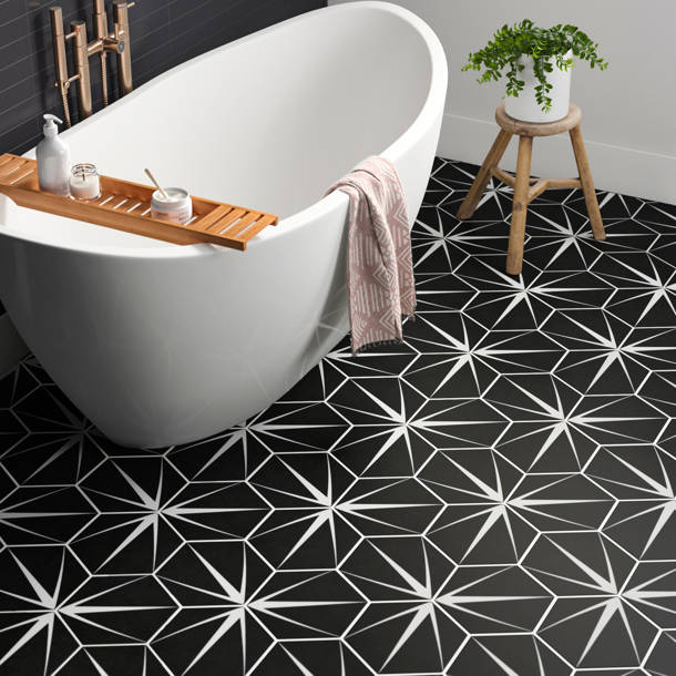 Merola Tile Aster 9" x 10" Porcelain Patterned Wall & Floor Tile ...