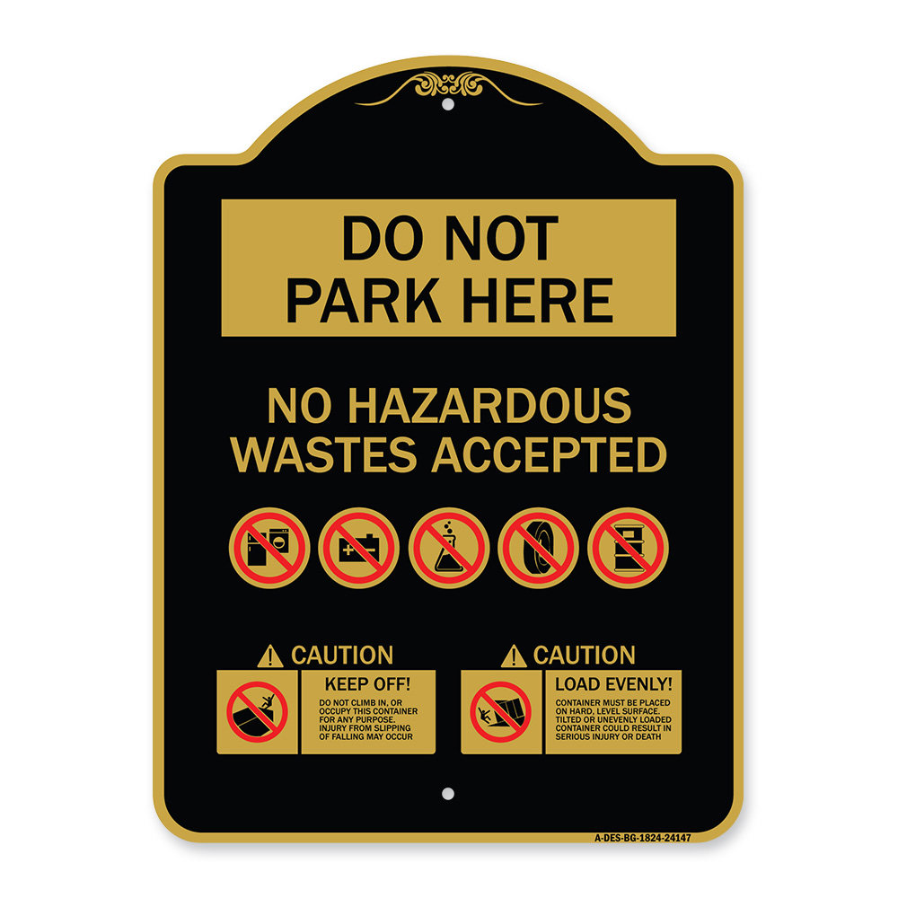 Signmission Designer Series Sign - Do Not Park Here, No Hazardous Waste ...