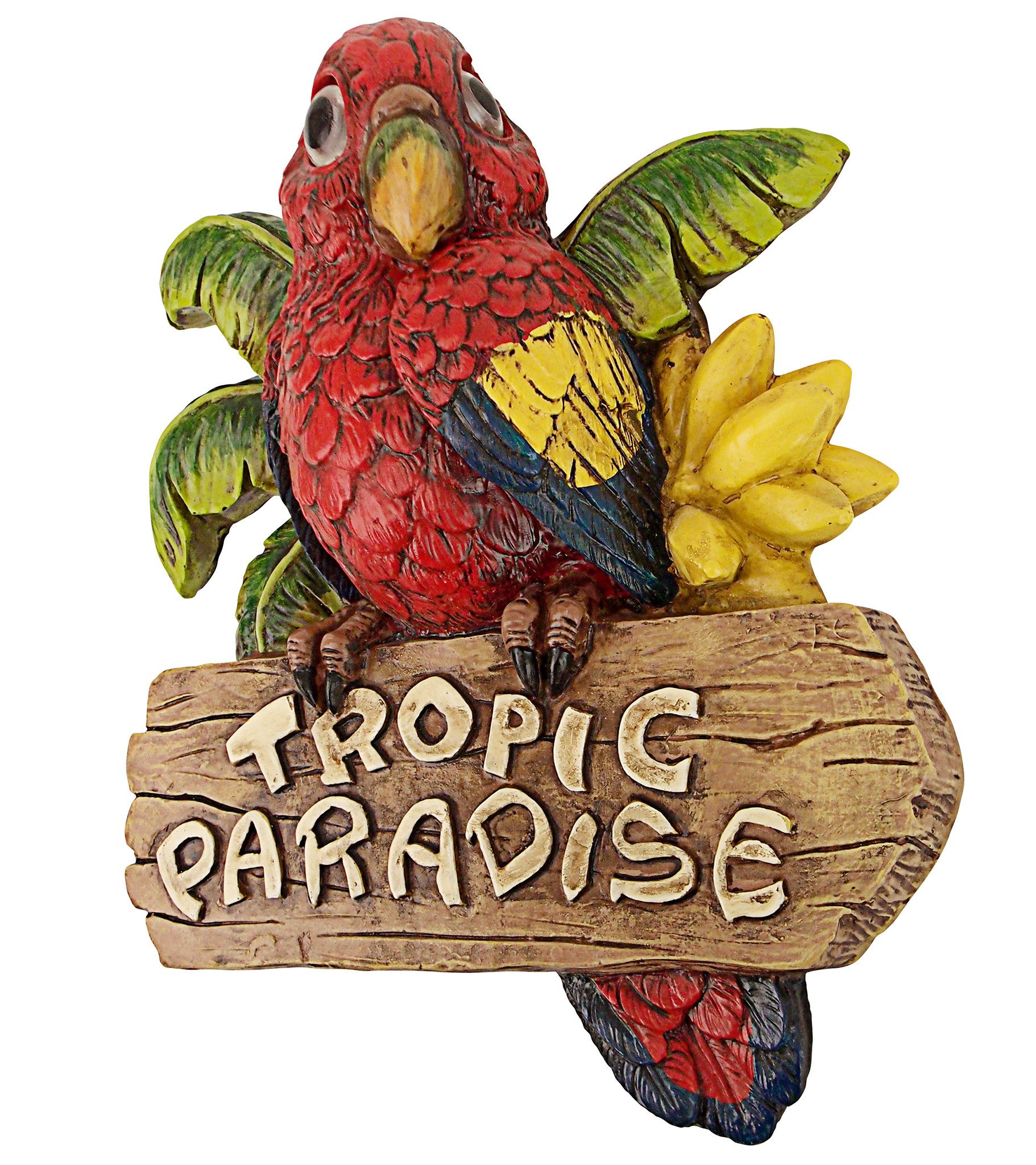 Design Toscano Tropic Parrot Paradise Wall Sculpture & Reviews | Wayfair