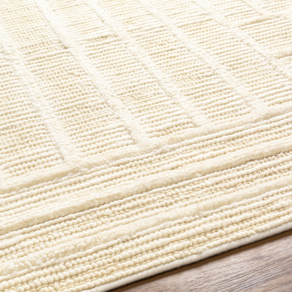 Laurel Foundry Modern Farmhouse Ulmer Handmade Wool Cream Rug | Wayfair