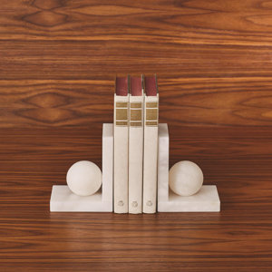 AllModern Alabaster Ball Bookend | Wayfair
