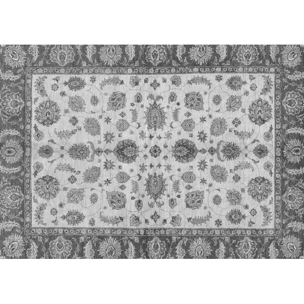 Charlton Home® Rectangle Archil Floral Power Loomed Area Rug in Gray ...