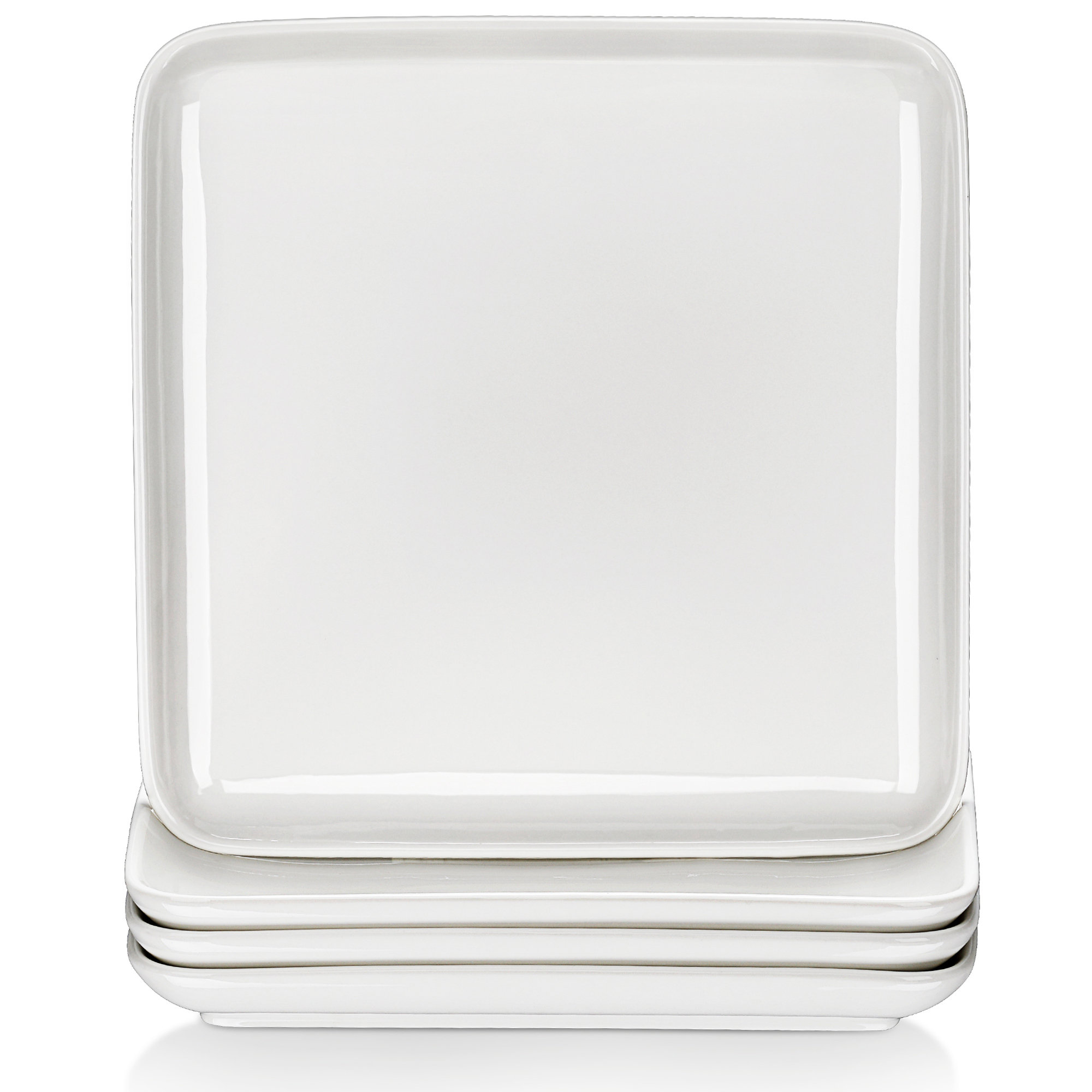 Ivy Bronx Pontus 10 Square White Porcelain Dinner Platesset Of 4 Wayfair