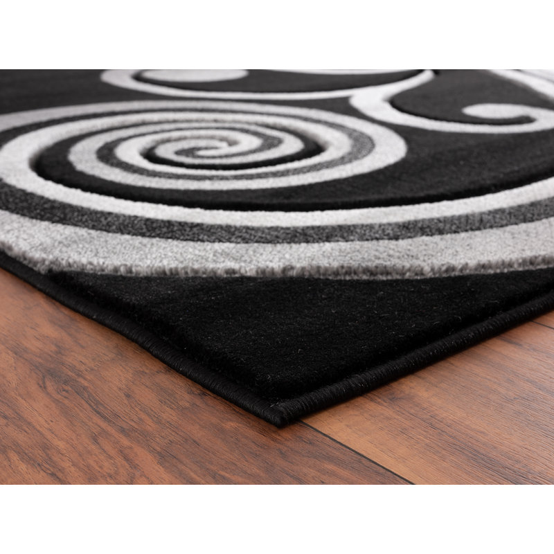 Wrought Studio Adonia Performance Black Rug | Wayfair