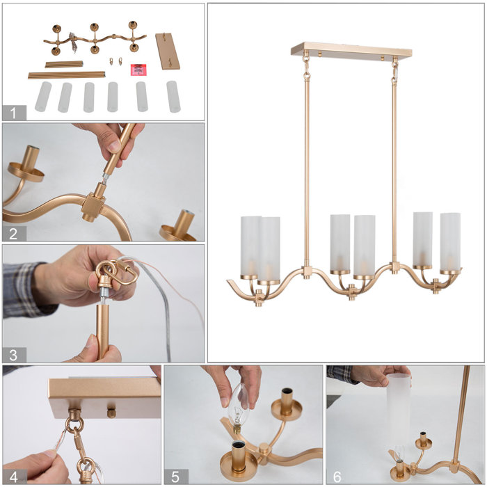 Everly Quinn Acari 6 - Light Dimmable Chandelier & Reviews | Wayfair