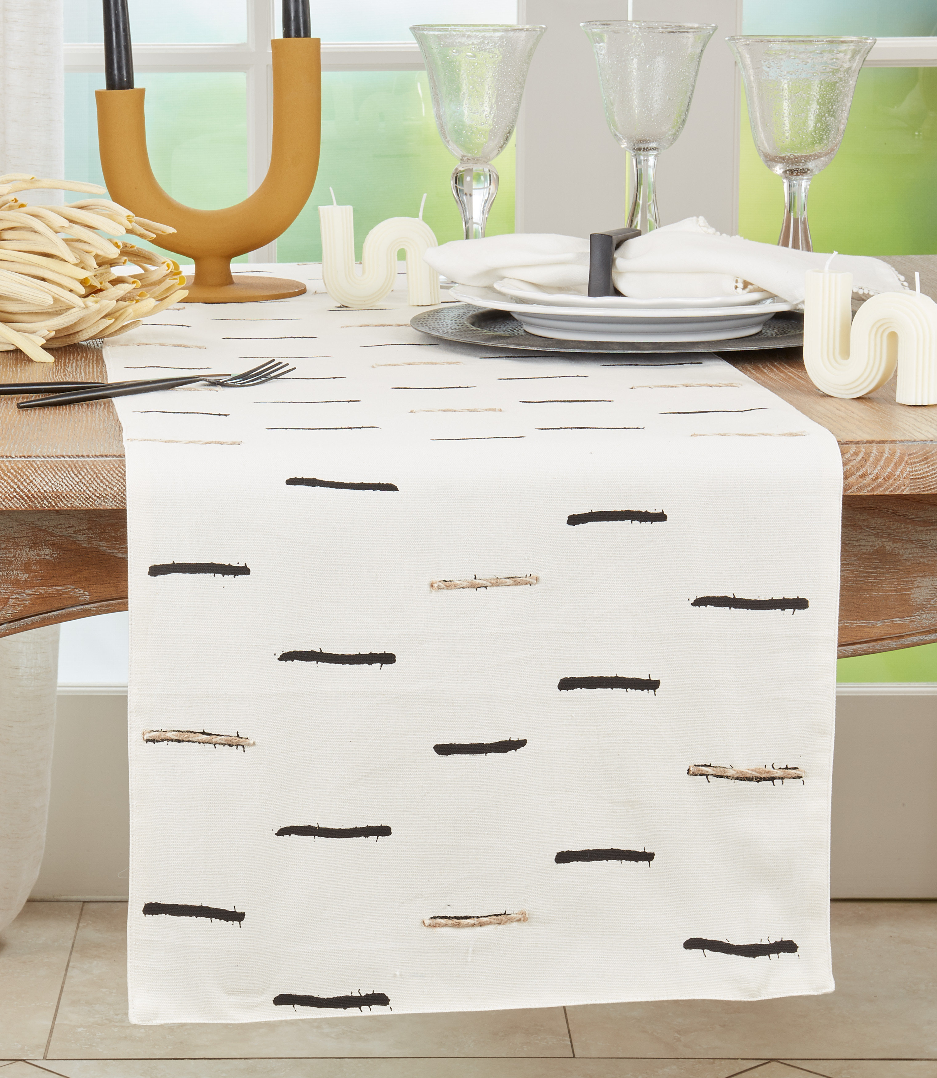 Saro Rectangular Cotton Table Runner | Wayfair
