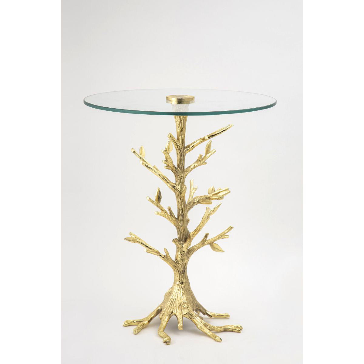 Mercer41 Dennae 22'' Tall Glass Pedestal End Table | Wayfair