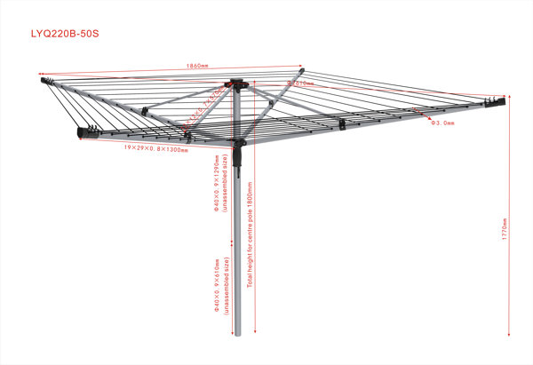 The Home Laundry Company 40m 4 Arm Rotary Washing Line | Wayfair.co.uk