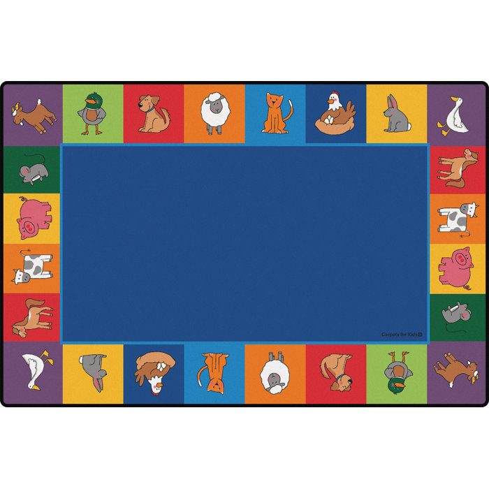 Carpets For Kids KID$Value PLUS 64.75 Farm Animal Seating Rug 4Ft X 6Ft ...