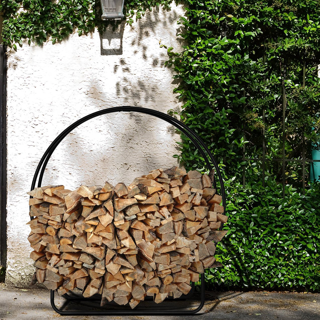 Gracie Oaks Abdulkareem 40'' W Metal Log Rack & Reviews - Wayfair Canada