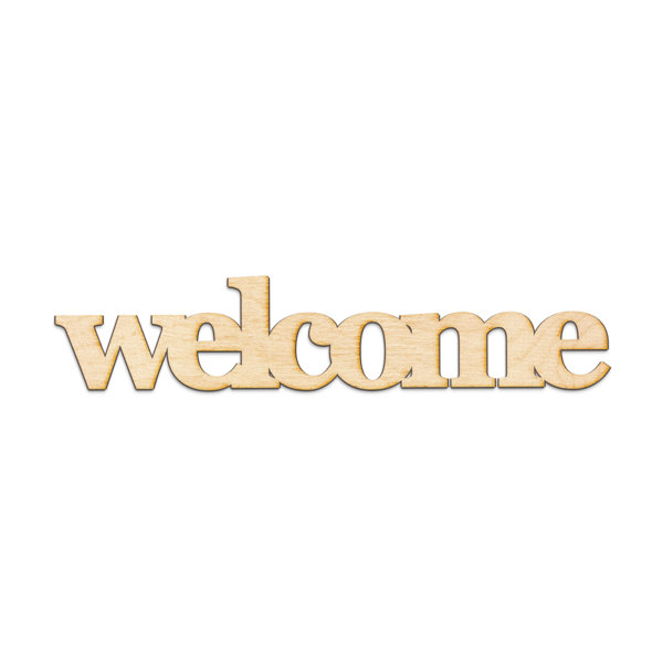Winston Porter Welcome Serif Block Font Wood Sign Home Gallery Wall ...