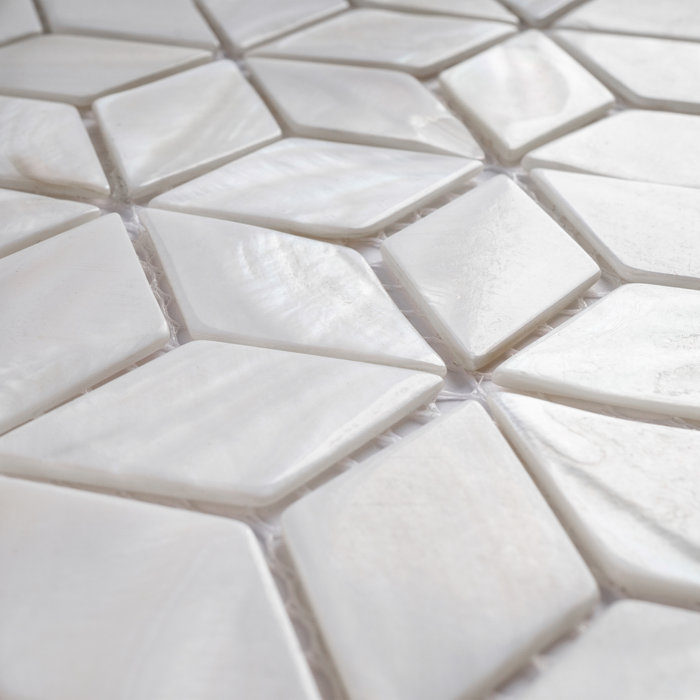 Supreme Tile Mother of Pearl 1" x 1" Seashell Grid Mosaic Wall Tile ...