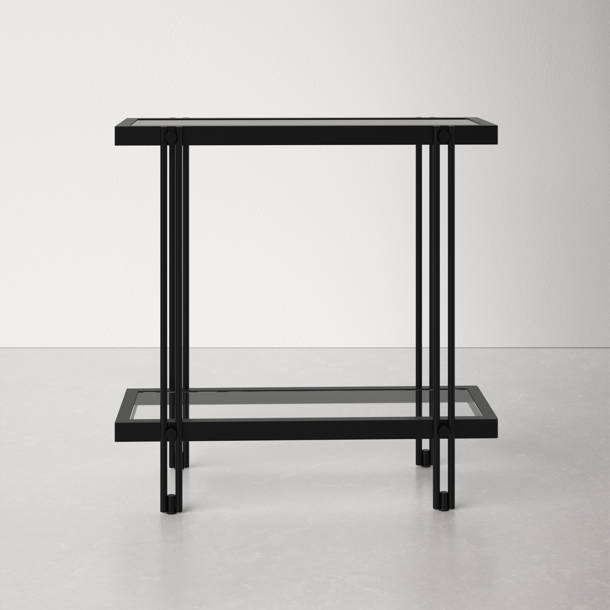 AllModern Sobro Black Metal Narrow Birdcage Style 2 Shelf Console Table ...