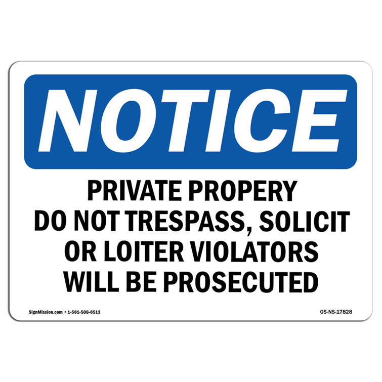 SignMission Private Property Do Not Trespass Solicit Sign | Wayfair