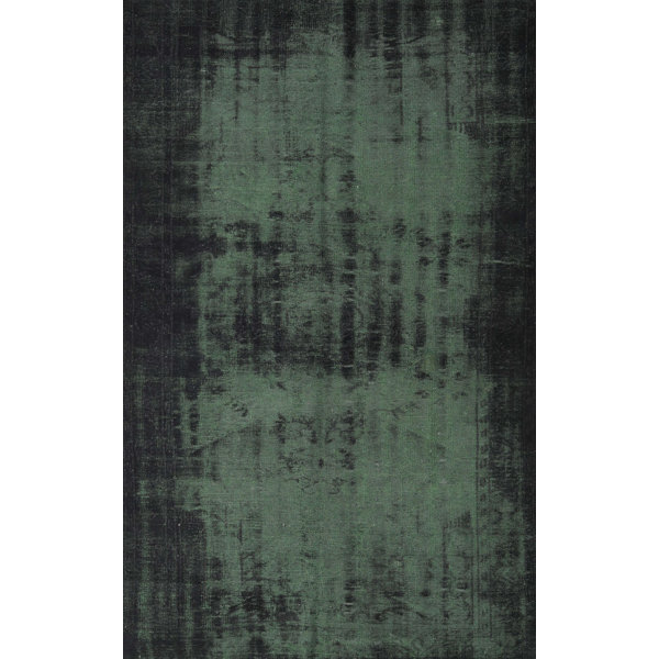 17 Stories Abstract Wool Black/Green Area Rug & Reviews | Wayfair