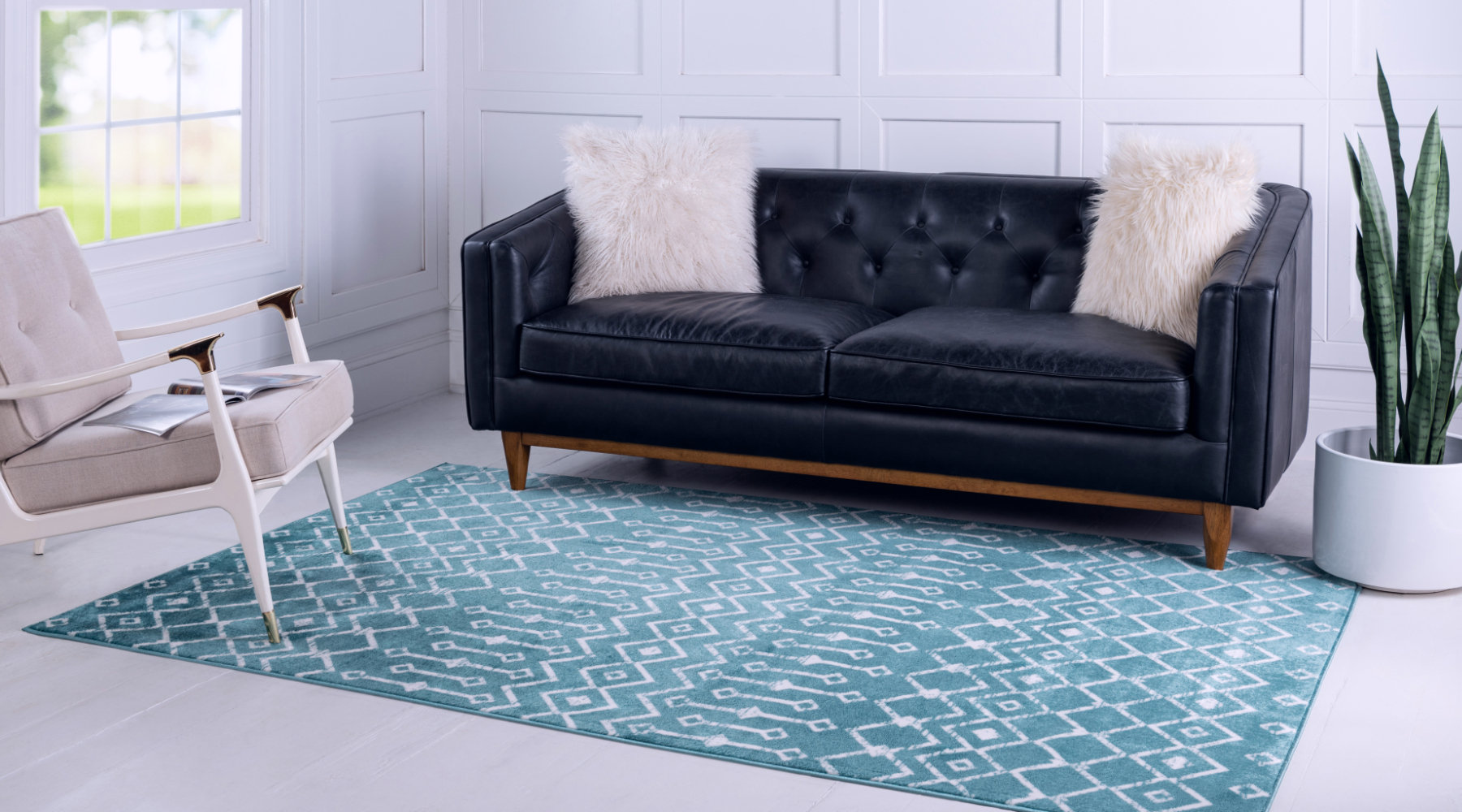 World Menagerie Avtepe Moroccan Trellis Teal Area Rug & Reviews | Wayfair