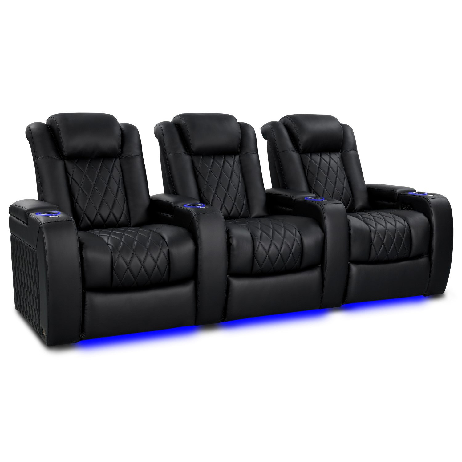 Valencia Theater Seating 99'' Wide Genuine Leather Home Theater Seating ...