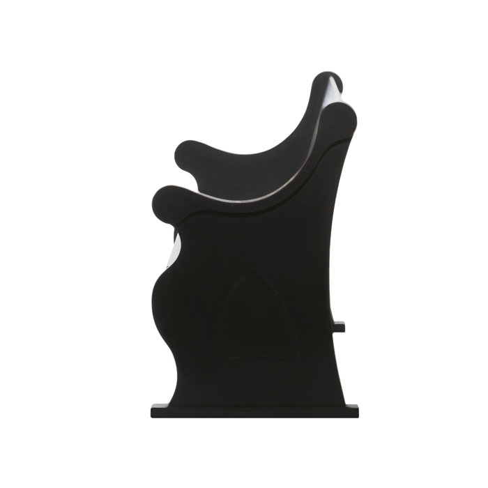 Lark Manor Payton Black Wood Storage Bench with Scrolled Armrests 50" x ...