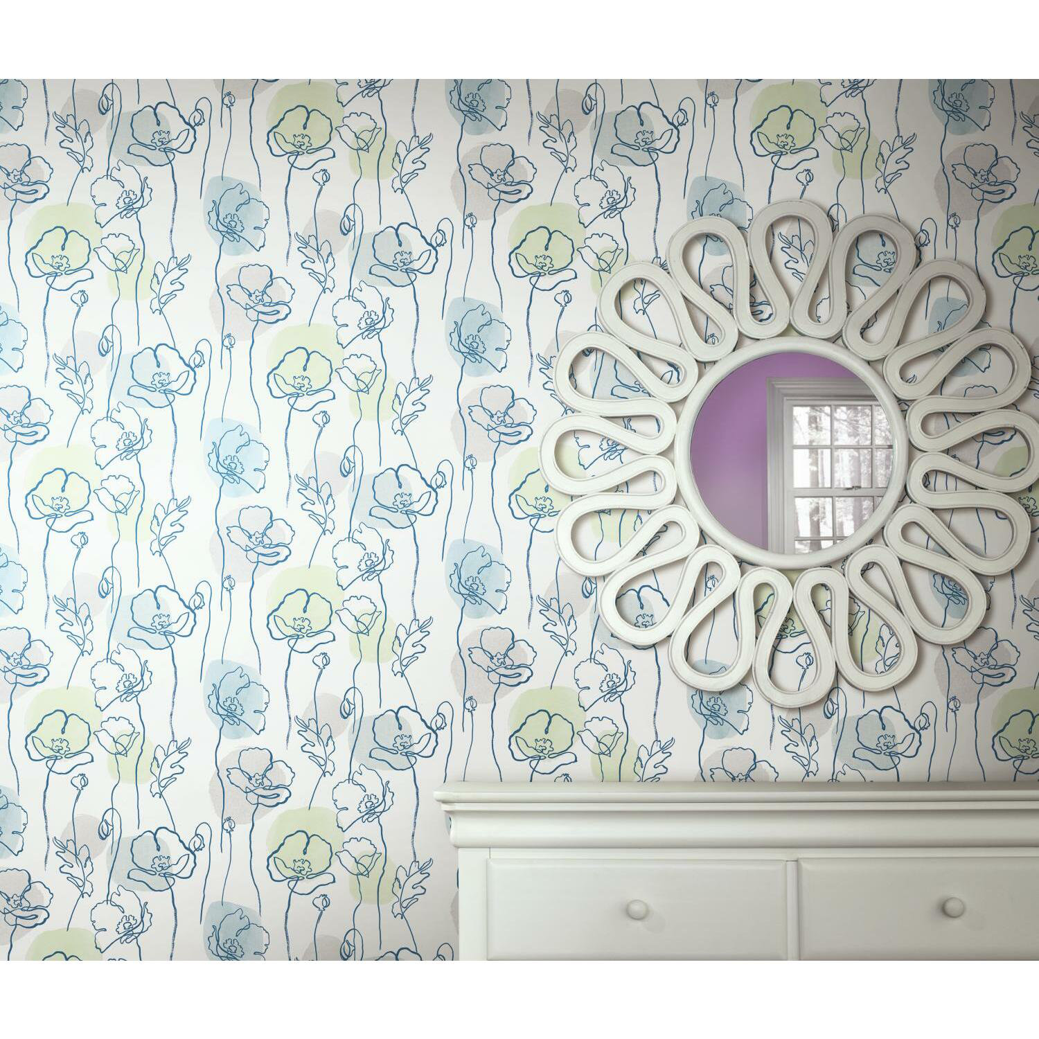 York Wallcoverings Lisa Audit Modern Poppy Peel and Stick Wallpaper ...