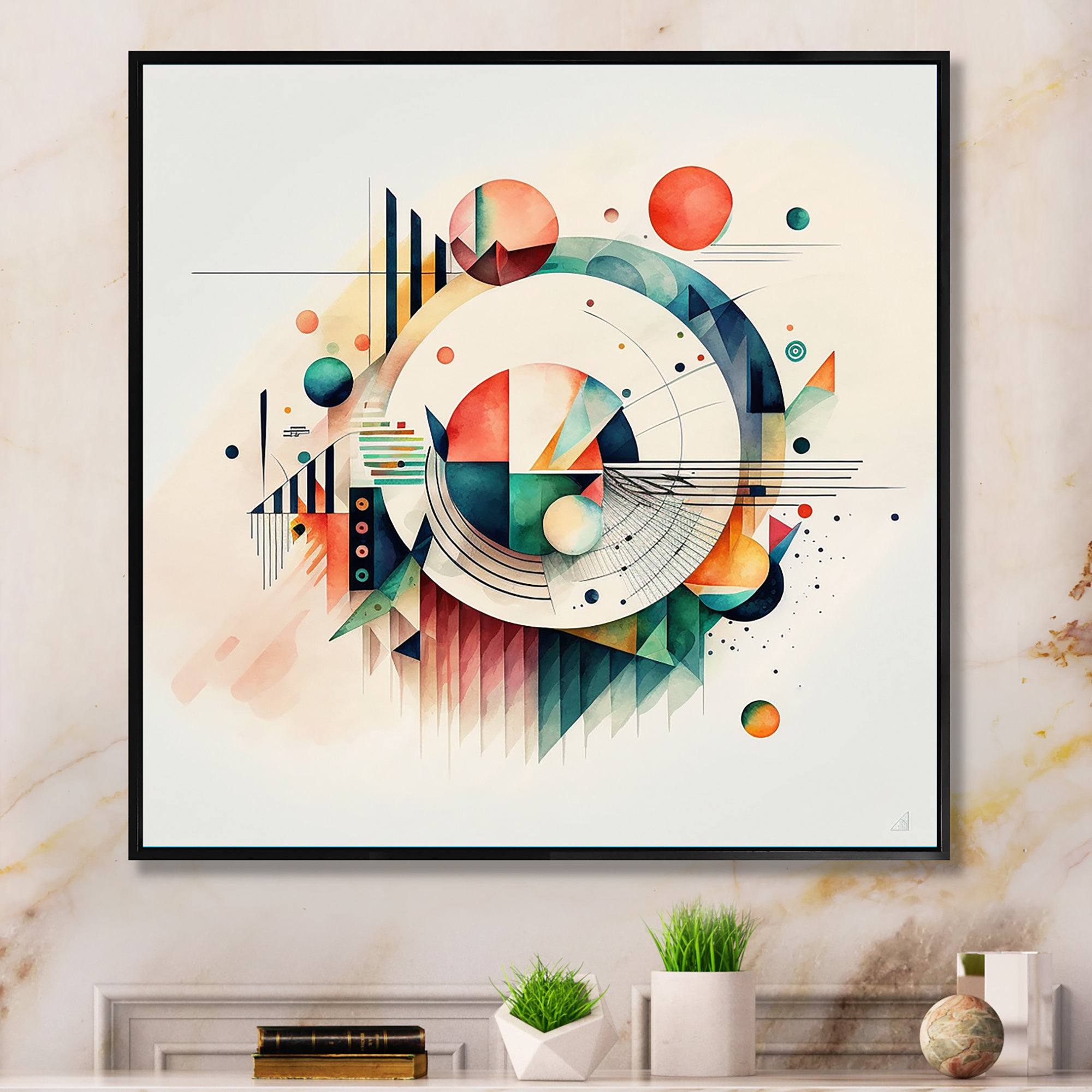 Ivy Bronx Multi-Color Geometric Art - Painting on Canvas | Wayfair