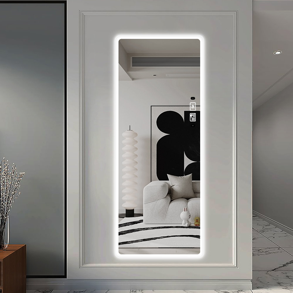 Wrought Studio Chazney Rectangle LED Wall Mirror | Wayfair