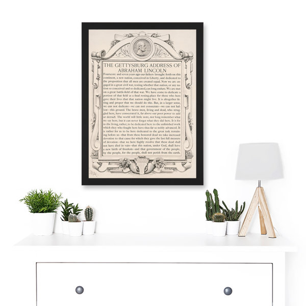 Maturi Gettysburg Address Abraham Lincoln USA President - Picture Frame ...