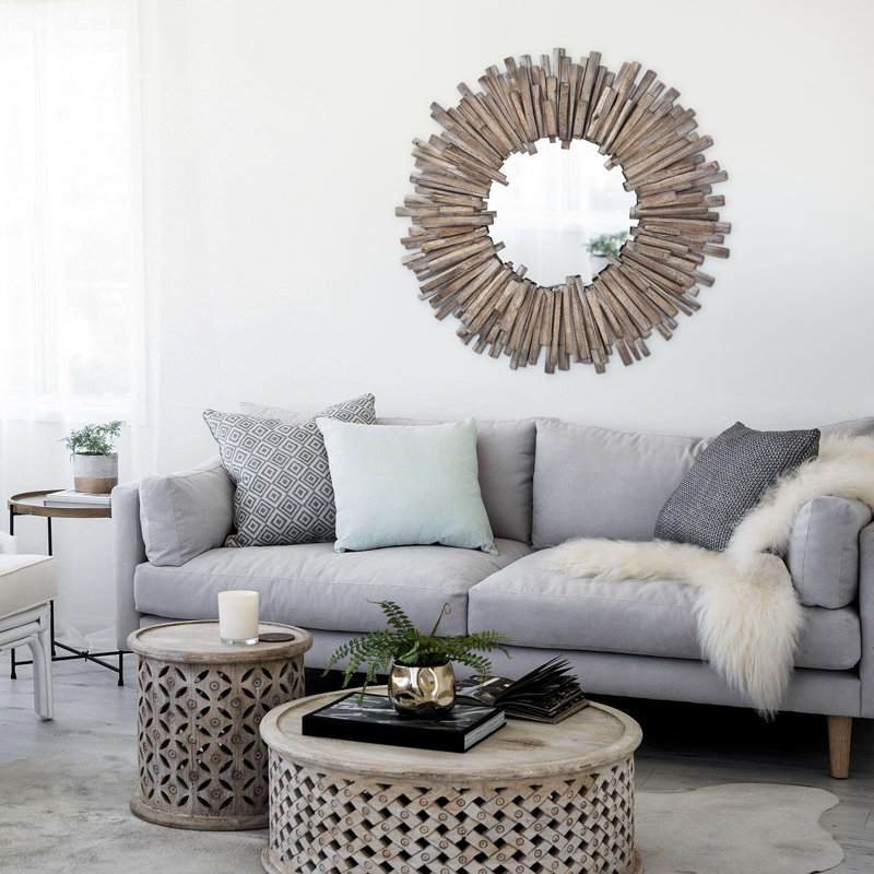 Union Rustic Isabella Round Wood Wall Mirror & Reviews | Wayfair