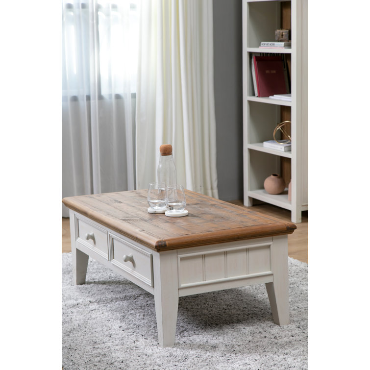 Rosalind Wheeler Coffee table 120 x 65cm with 2 drawers in gray ...
