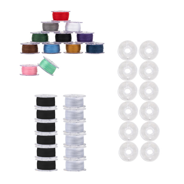 Singer Class 15j Bobbin Set Bundle, Black, White, Assorted Coloured ...