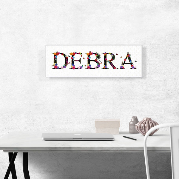 ARTCANVAS DEBRA Girls Name - Wrapped Canvas Panoramic Textual Art | Wayfair