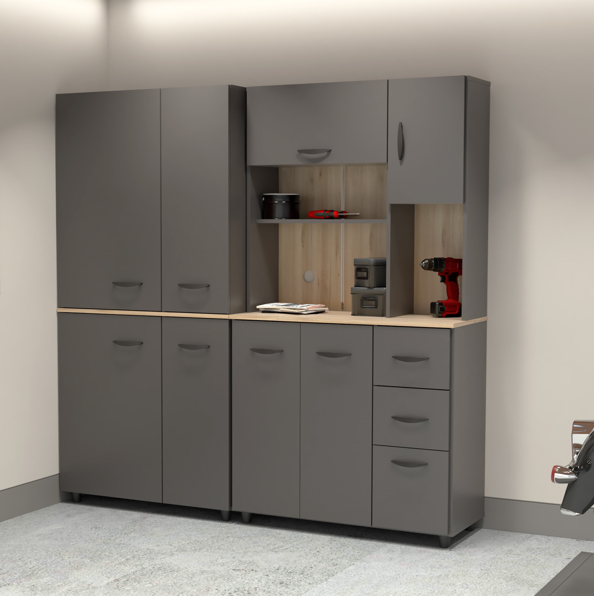 Wade Logan® Annelyn 2 Piece Garage Cabinet Set | Wayfair