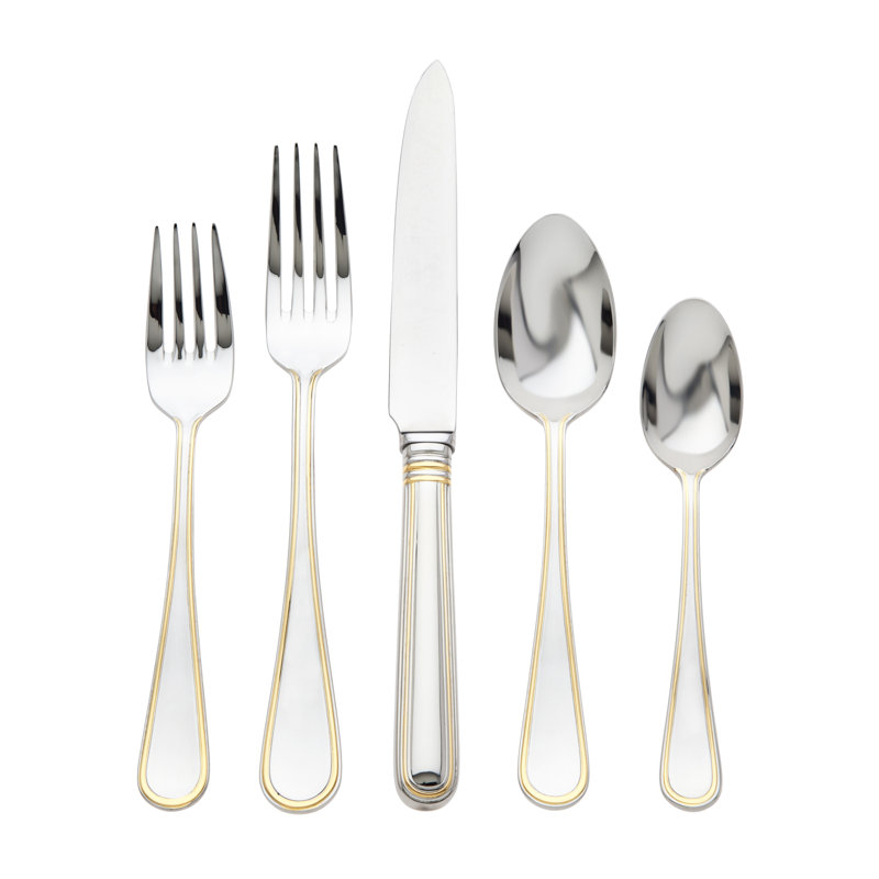 Ricci Argentieri Ascot Stainless Steel Flatware - Set of 5 | Wayfair