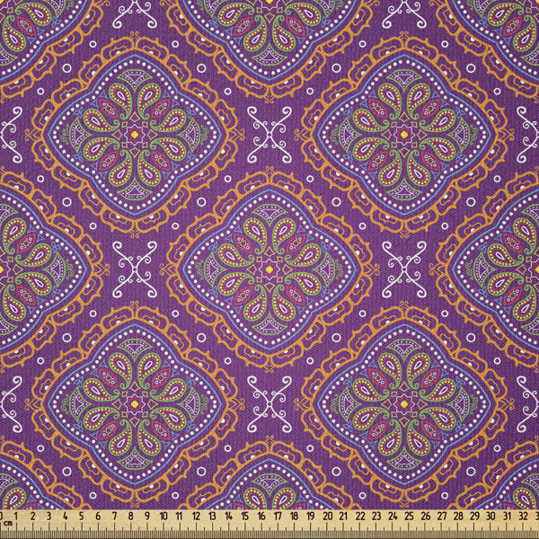 East Urban Home Purple Hippie Fabric By The Yard, Pattern Of ...
