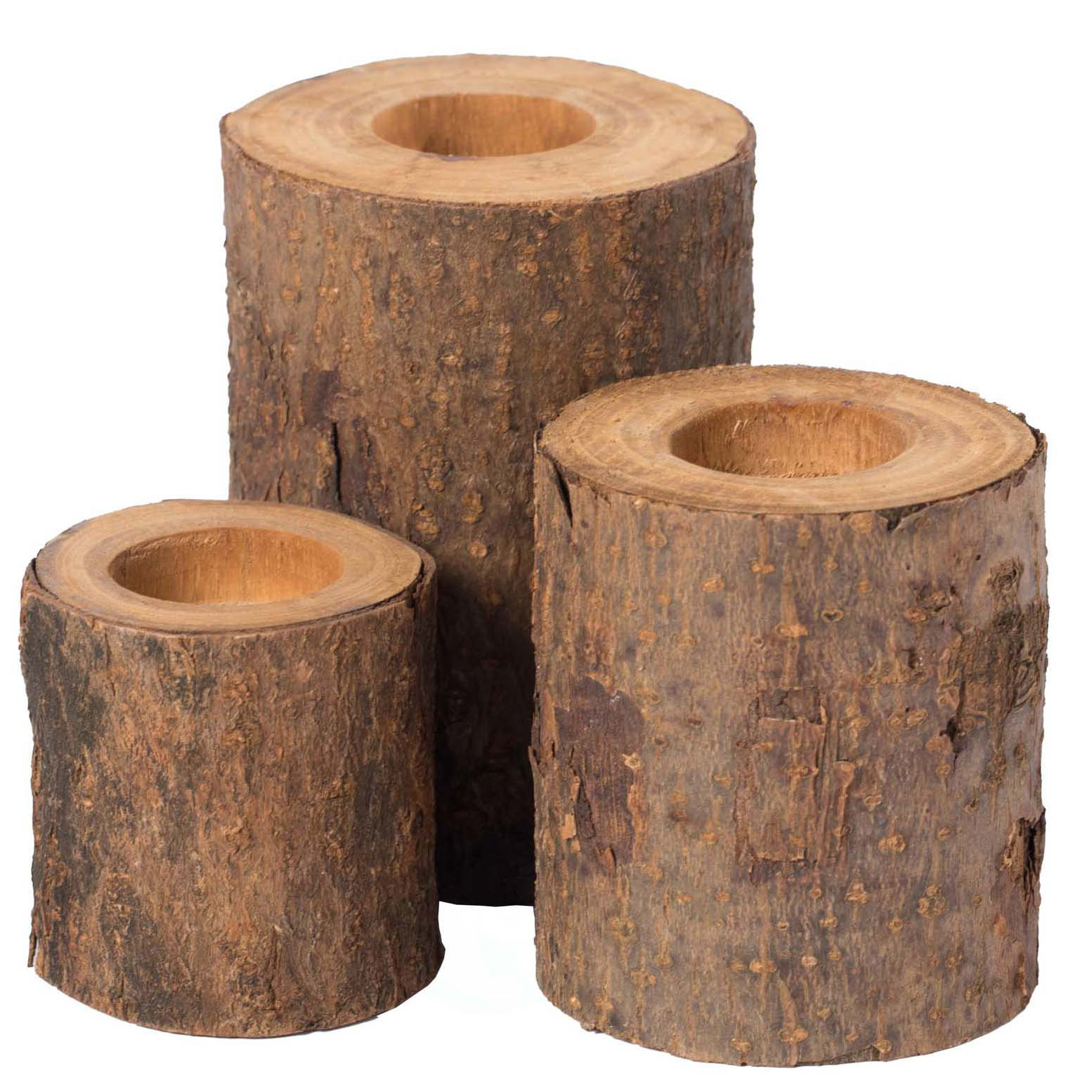 Millwood Pines 3 Piece Wood Tabletop Votive Holder Set | Wayfair
