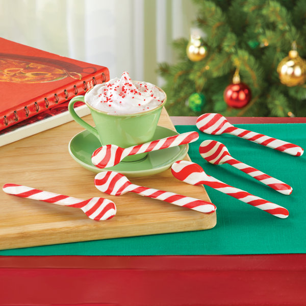 The Holiday Aisle® 6 Piece Candy Cane Spoons Set | Wayfair