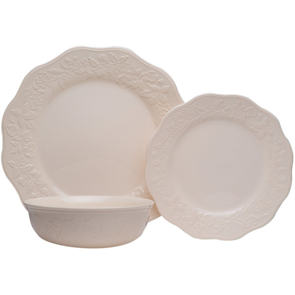 Red Vanilla Country Villa Stoneware Dinnerware Set - Service for 6 ...