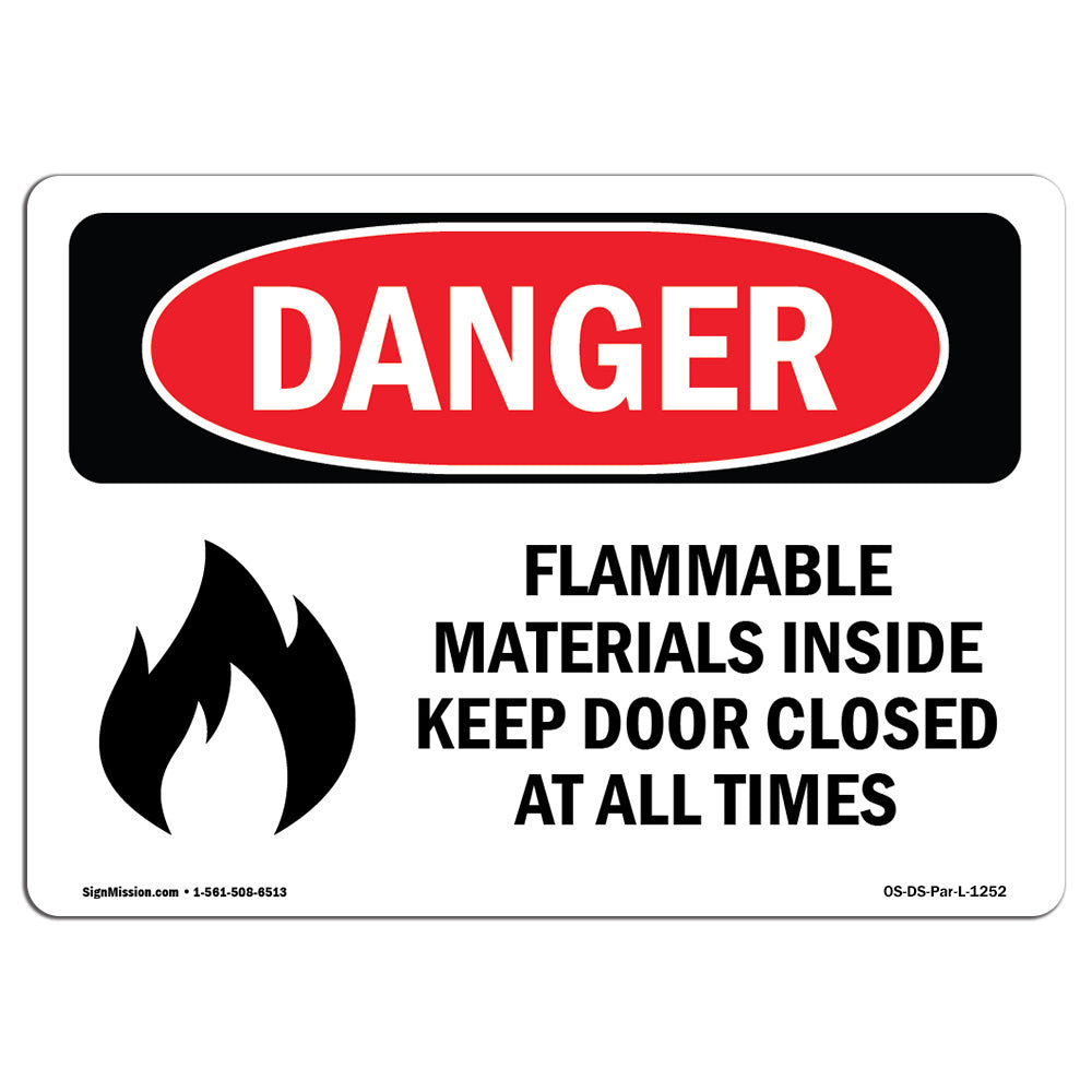 SignMission Flammable Materials Door Closed All Times Sign | Wayfair