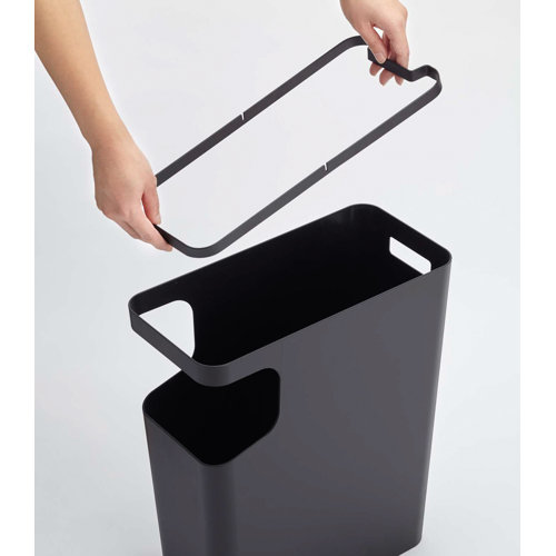 Yamazaki USA Tower Yamazaki Home Slim Side Table And Waste Basket Trash ...
