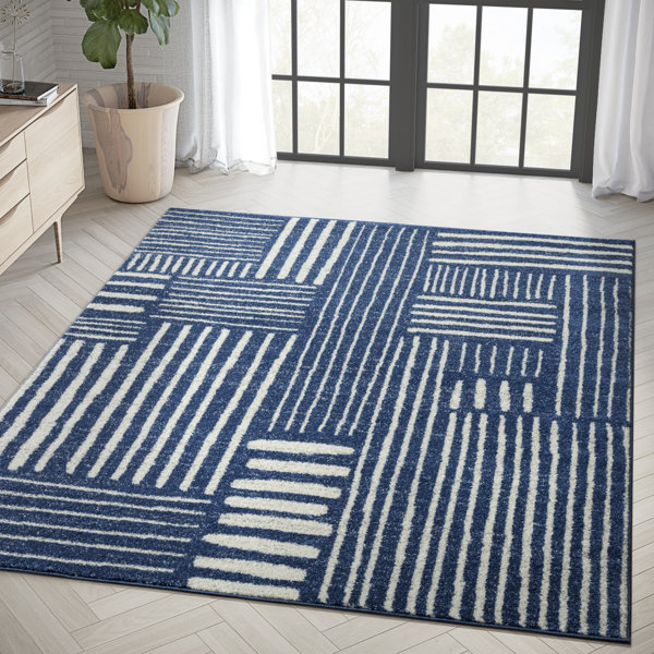 Foundry Select Tidaholm Carlisia Tribal Blue Striped Area Rug & Reviews ...