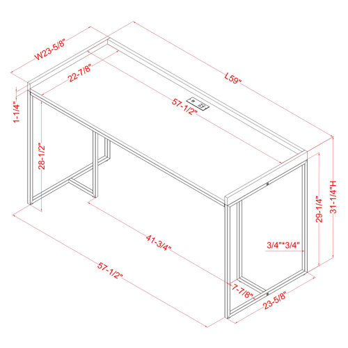 Latitude Run® Decker 59'' Desk & Reviews | Wayfair
