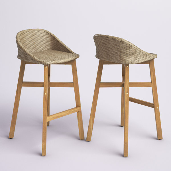 Beachcrest Home Earlene Wicker Outdoor 30'' Bar Stool | Wayfair
