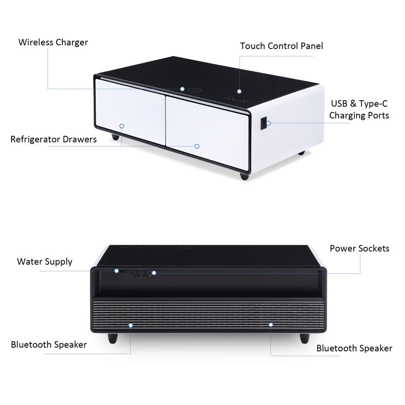 Livtab Smart Coffee Table with Fridge and Speakers | Wayfair