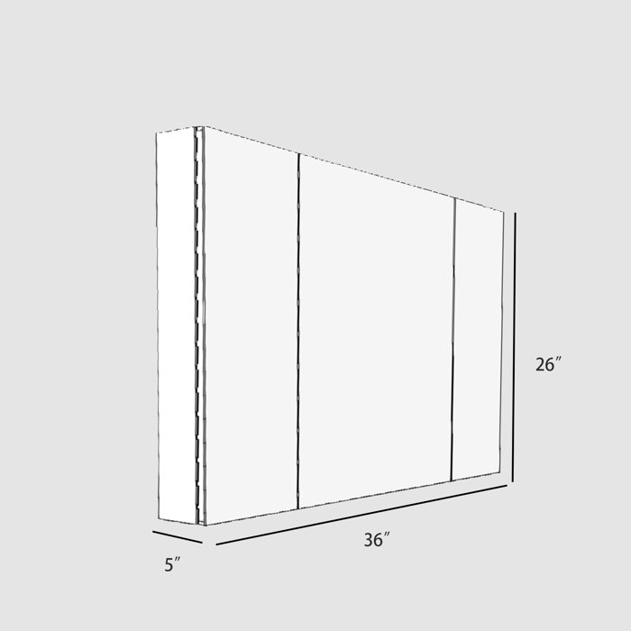 Latitude Run® Chrishaud 36'' W 26'' H Recessed Frameless Medicine ...