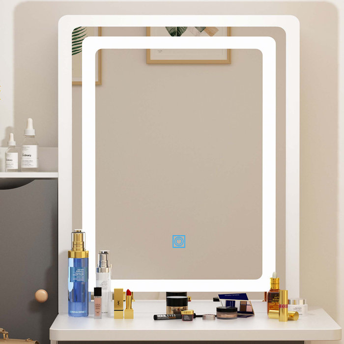 Latitude Run® Vinush Vanity Set with Stool and Mirror & Reviews | Wayfair