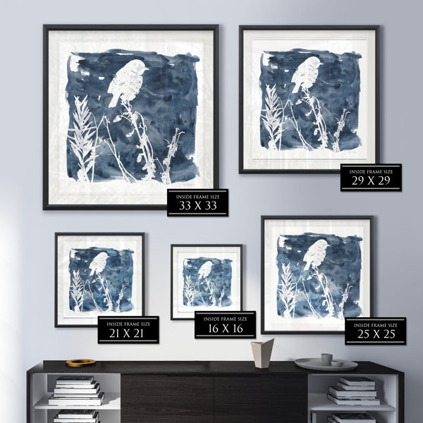 Gracie Oaks Indigo Bird I - Picture Frame Print | Wayfair