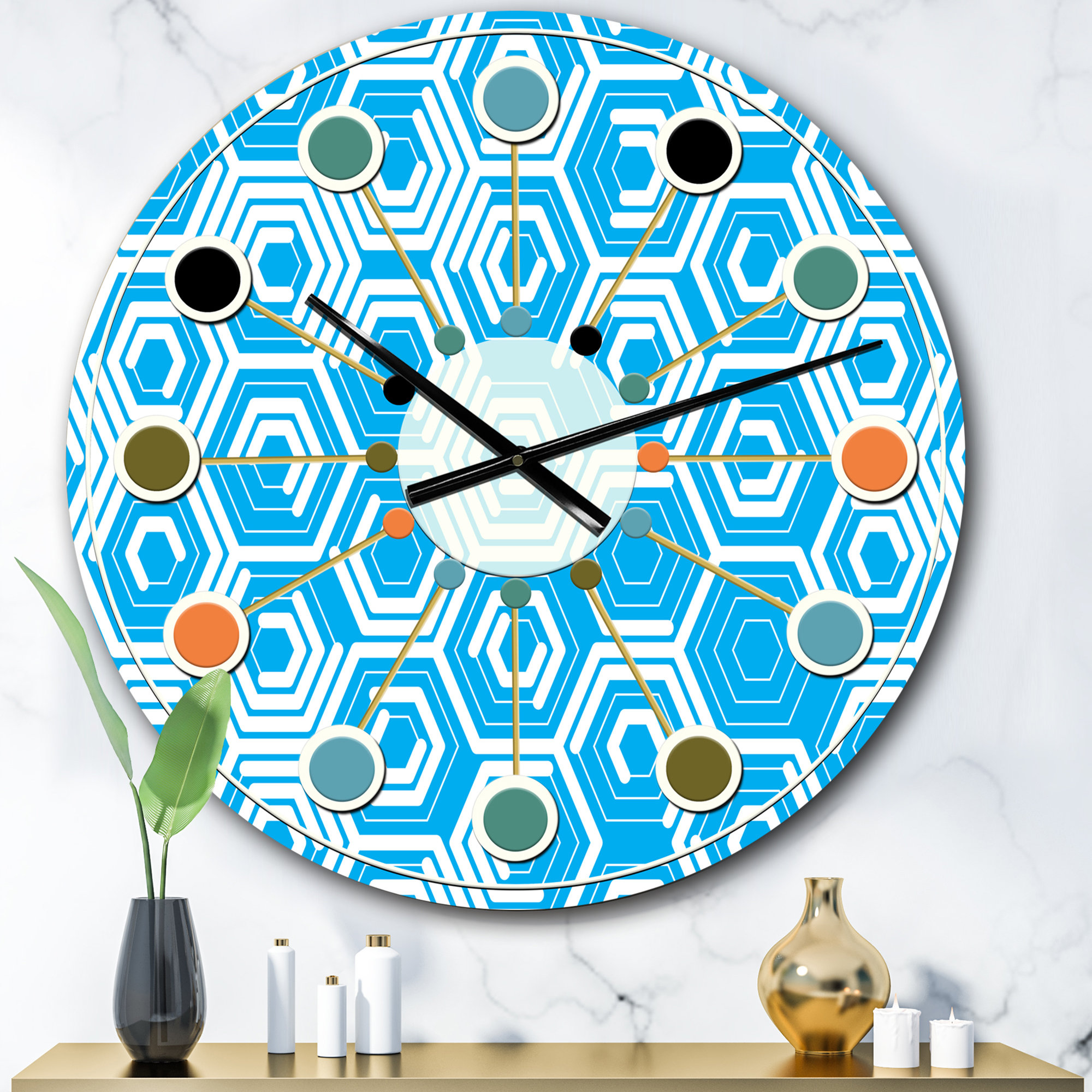 East Urban Home Retro Hexagon Pattern VII - Mid-Century Modern wall ...