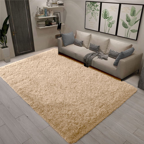 Canora Grey Ainikki Soft Fluffy Living Room/Bedroom Shaggy Area Rugs ...