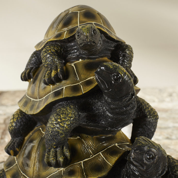 Design Toscano Three's A Crowd Stacked Turtle Statue & Reviews | Wayfair